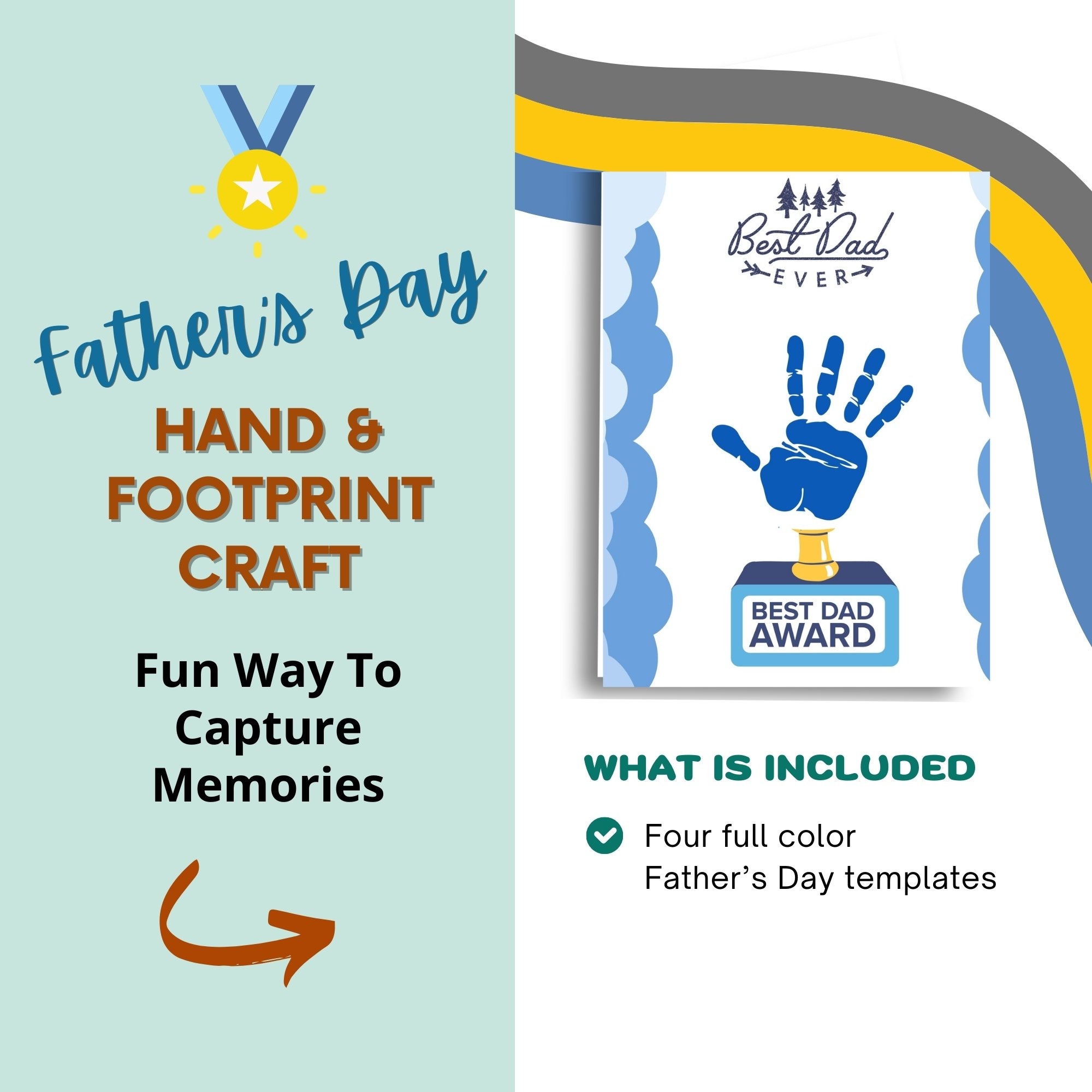 Printable Father’s Day Handprint Art / DIY Craft / Digital Download ...