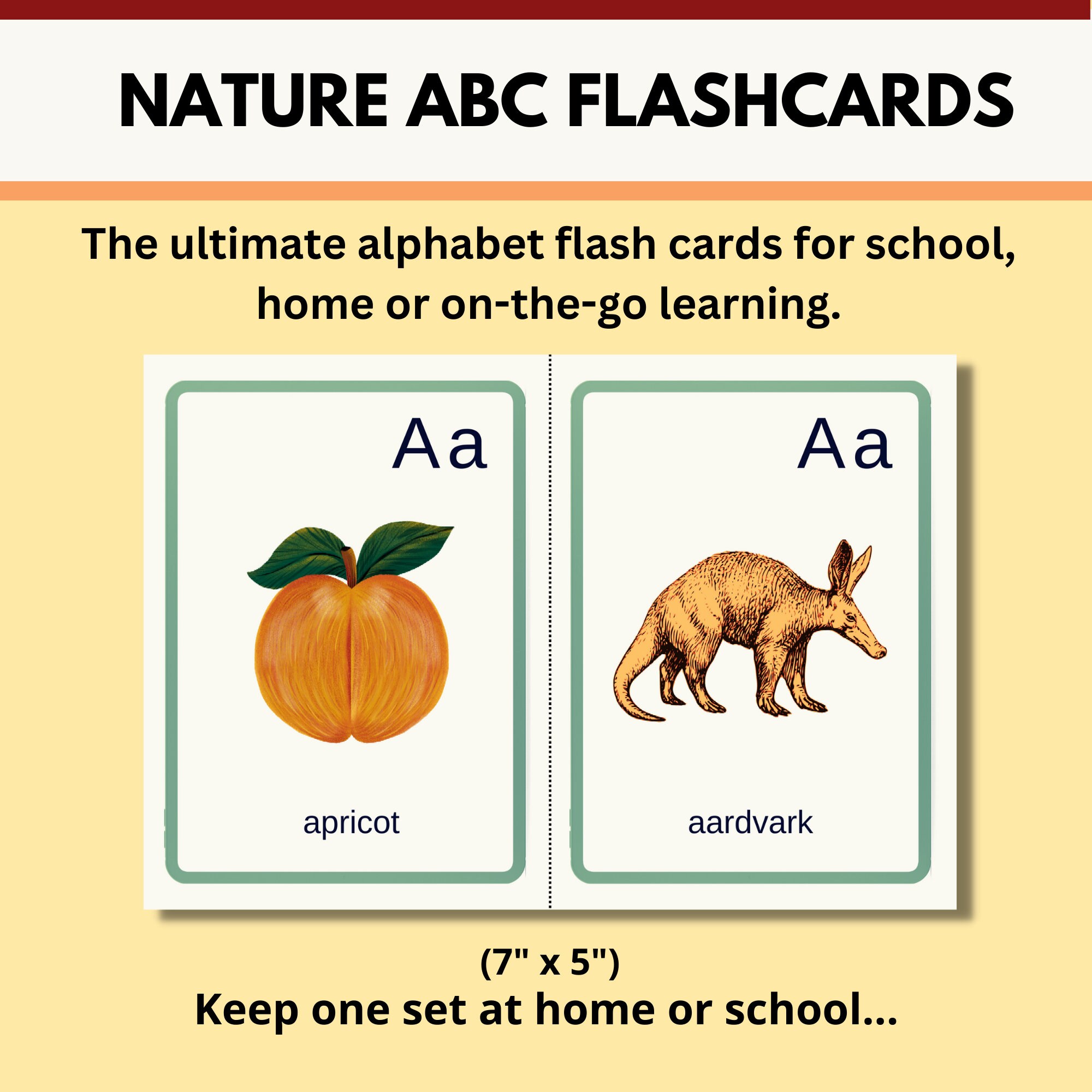 Nature ABC Flashcards for Kids / Alphabet Preschool Printable ...