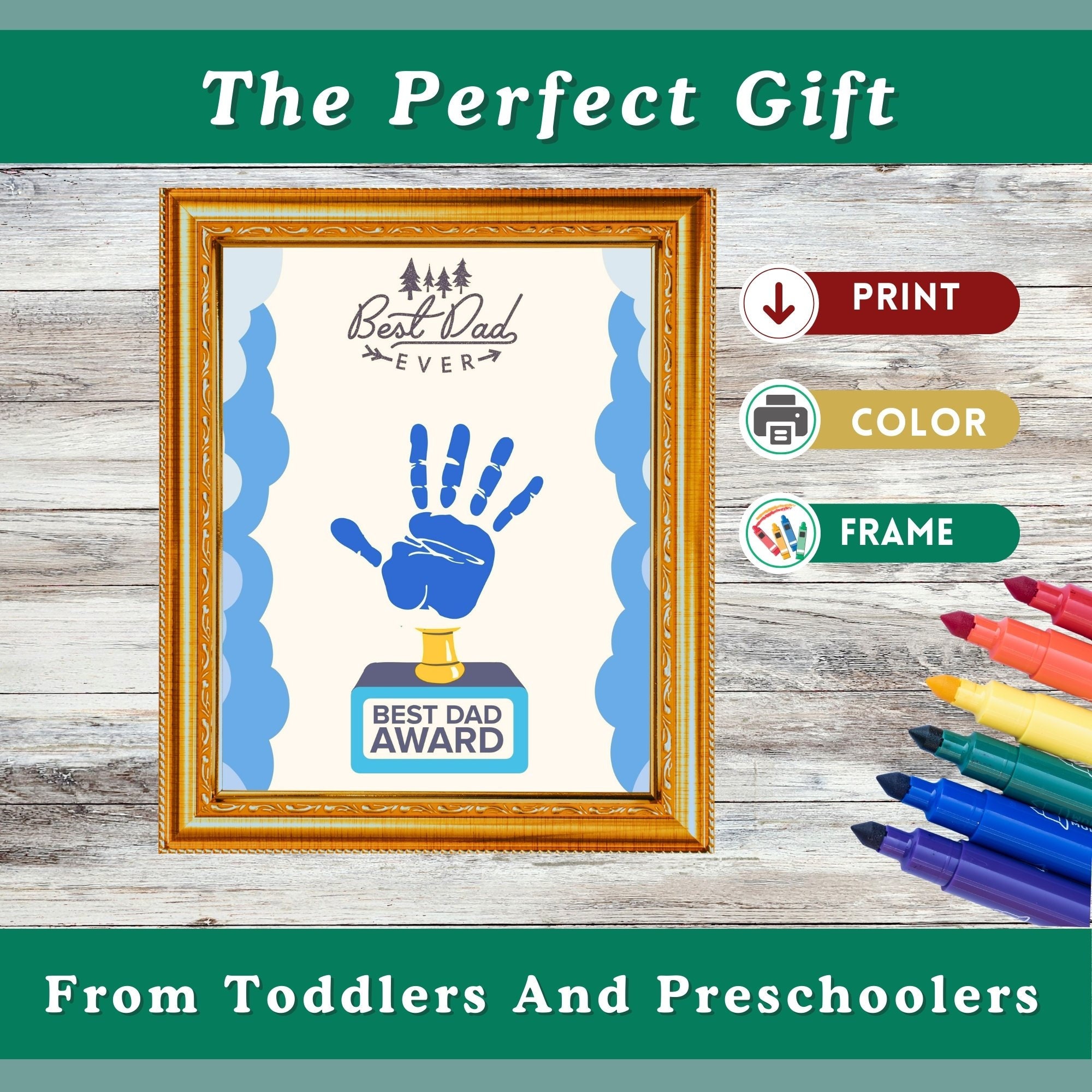 Printable Father’s Day Handprint Art / DIY Craft / Digital Download ...