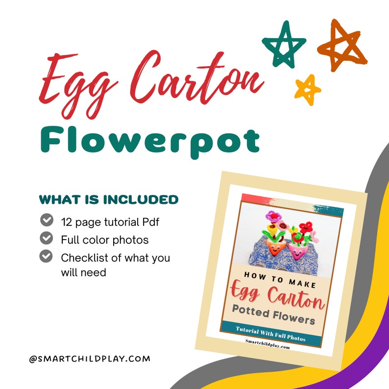 Printable Kid Craft / How to Make Spring Pot Flowers / Preschool ...