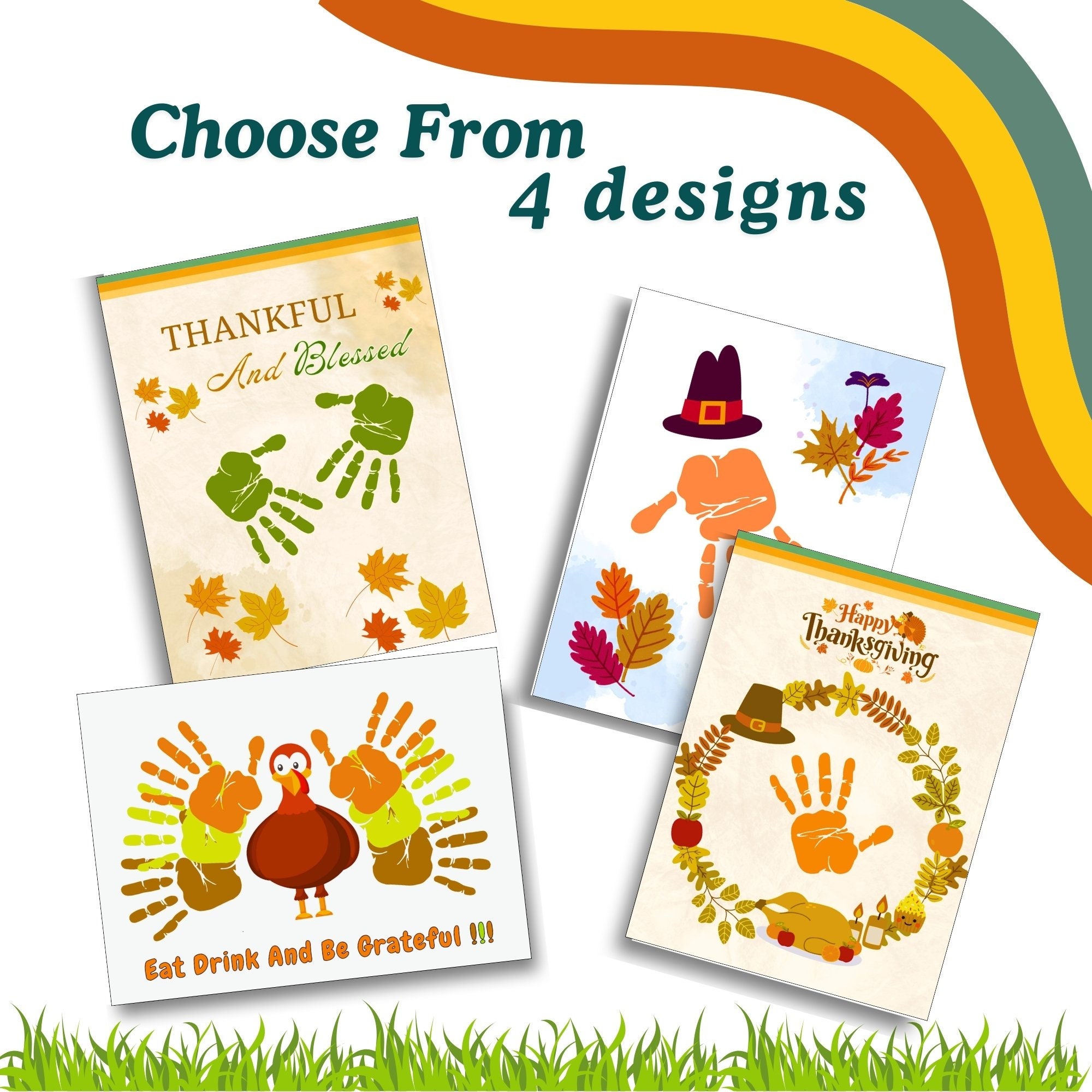 Printable Thanksgiving Handprint Art / DIY Craft / Digital Download ...