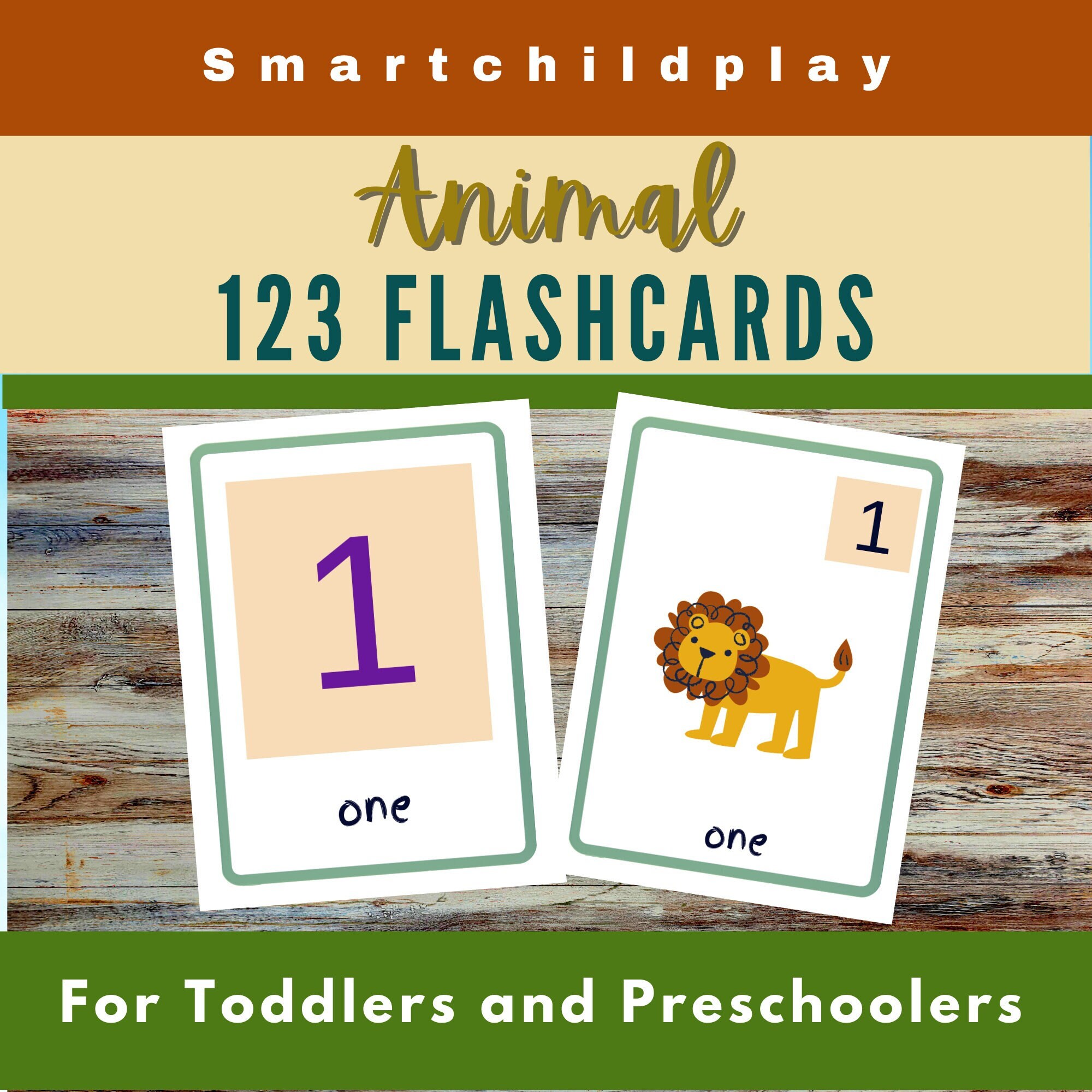 Animal Number Flashcards for Kids / Preschool Printable / Educational ...