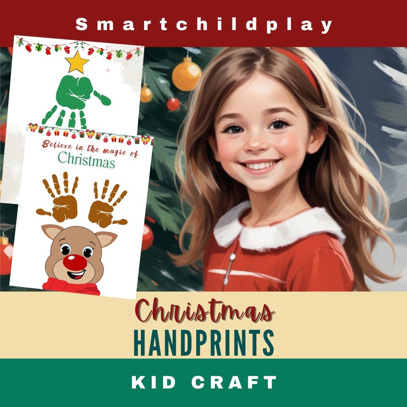 Printable Christmas Handprint Art / DIY Craft / Digital Download ...