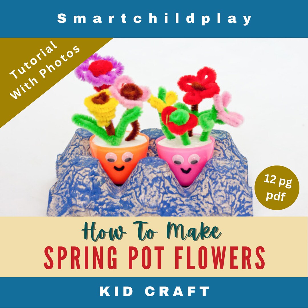 Printable Kid Craft / How to Make Spring Pot Flowers / Preschool ...