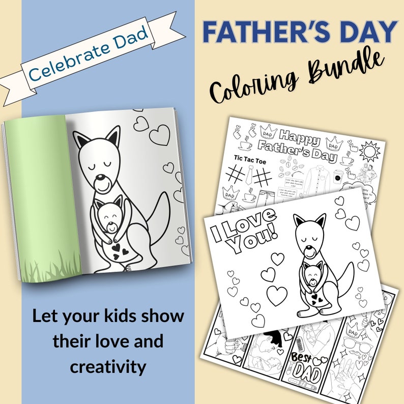 Printable Father's Day Coloring Bundle / DIY Craft / Digital Download ...