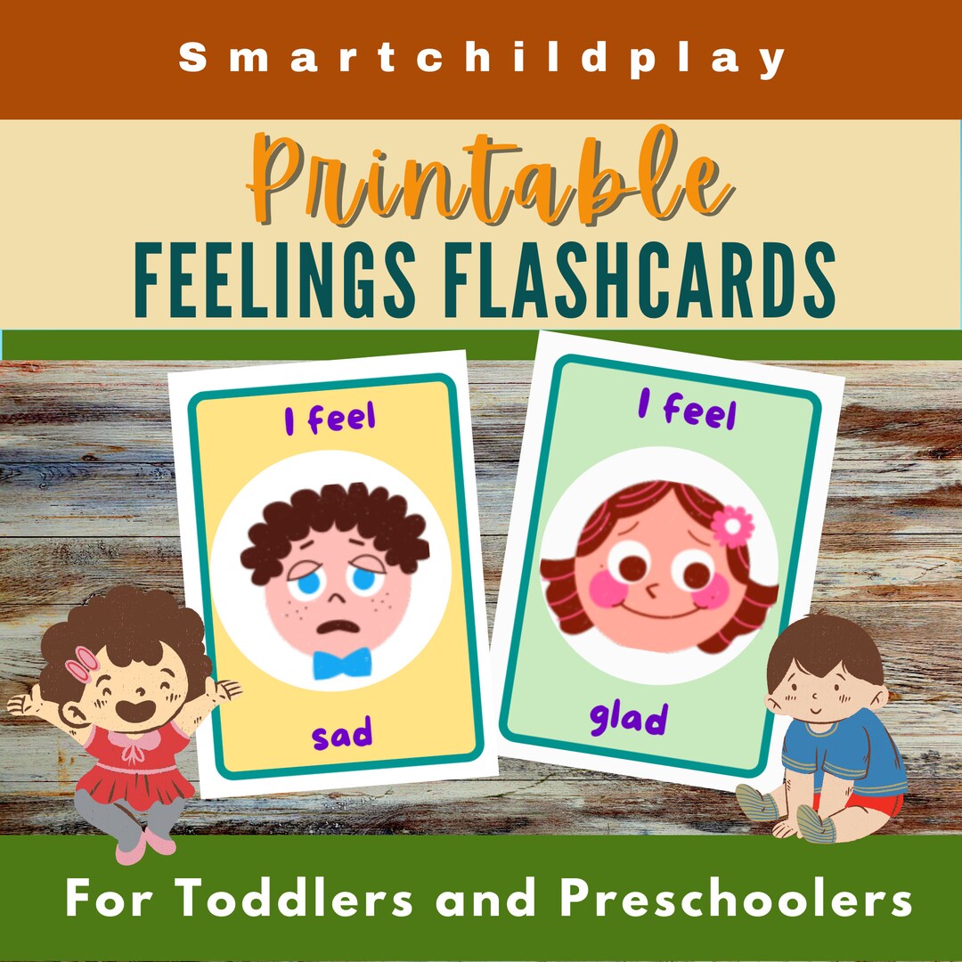 Feelings Flashcards for Preschoolers Prek Kindergarten Printable ...