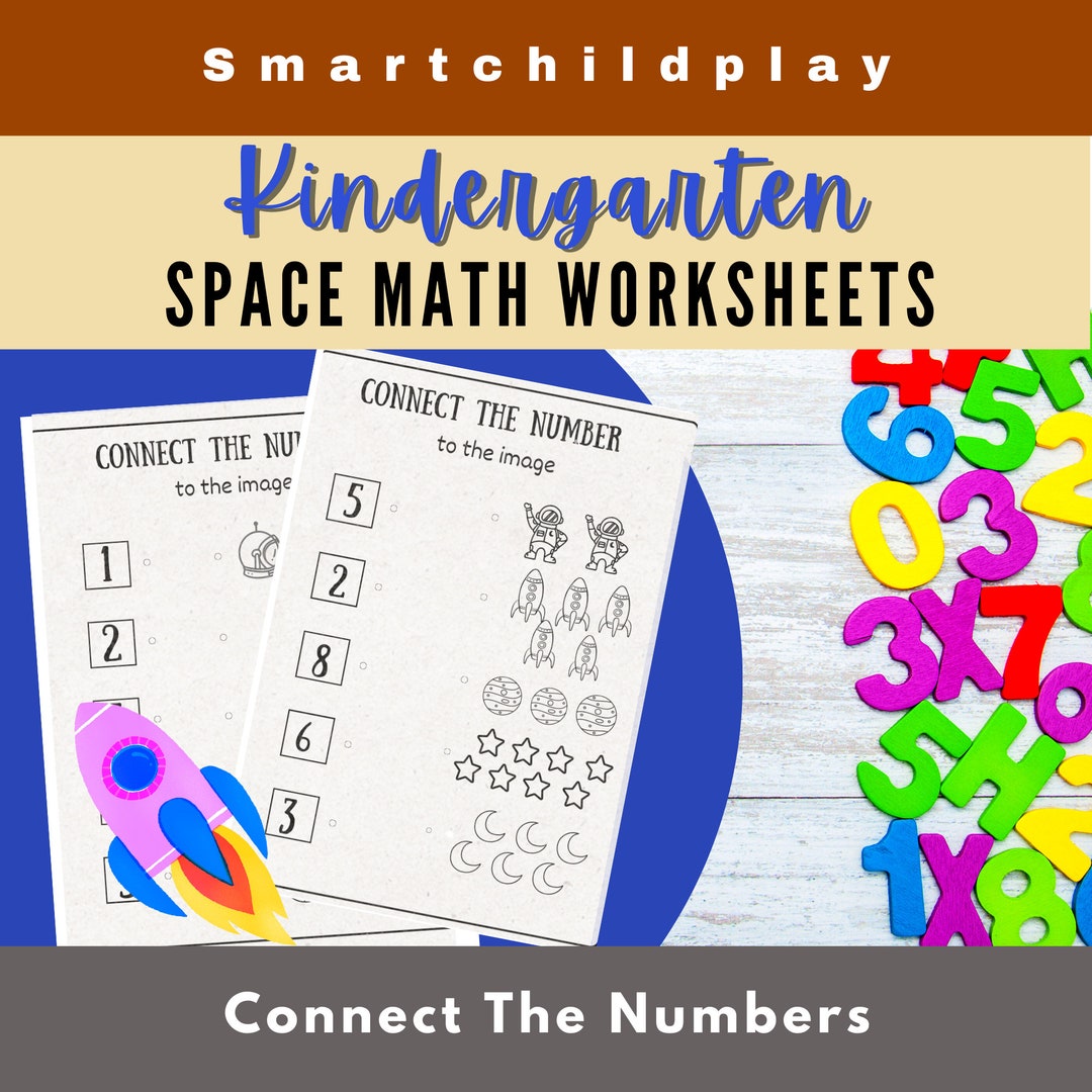 Kindergarten Space Math Worksheets Connect the Numbers Educational ...