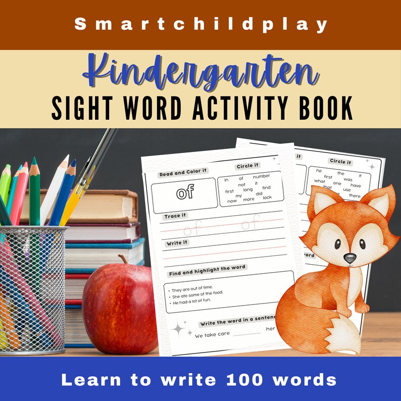 Kindergarten Sight Words Worksheet / Educational Printable / Homeschool ...