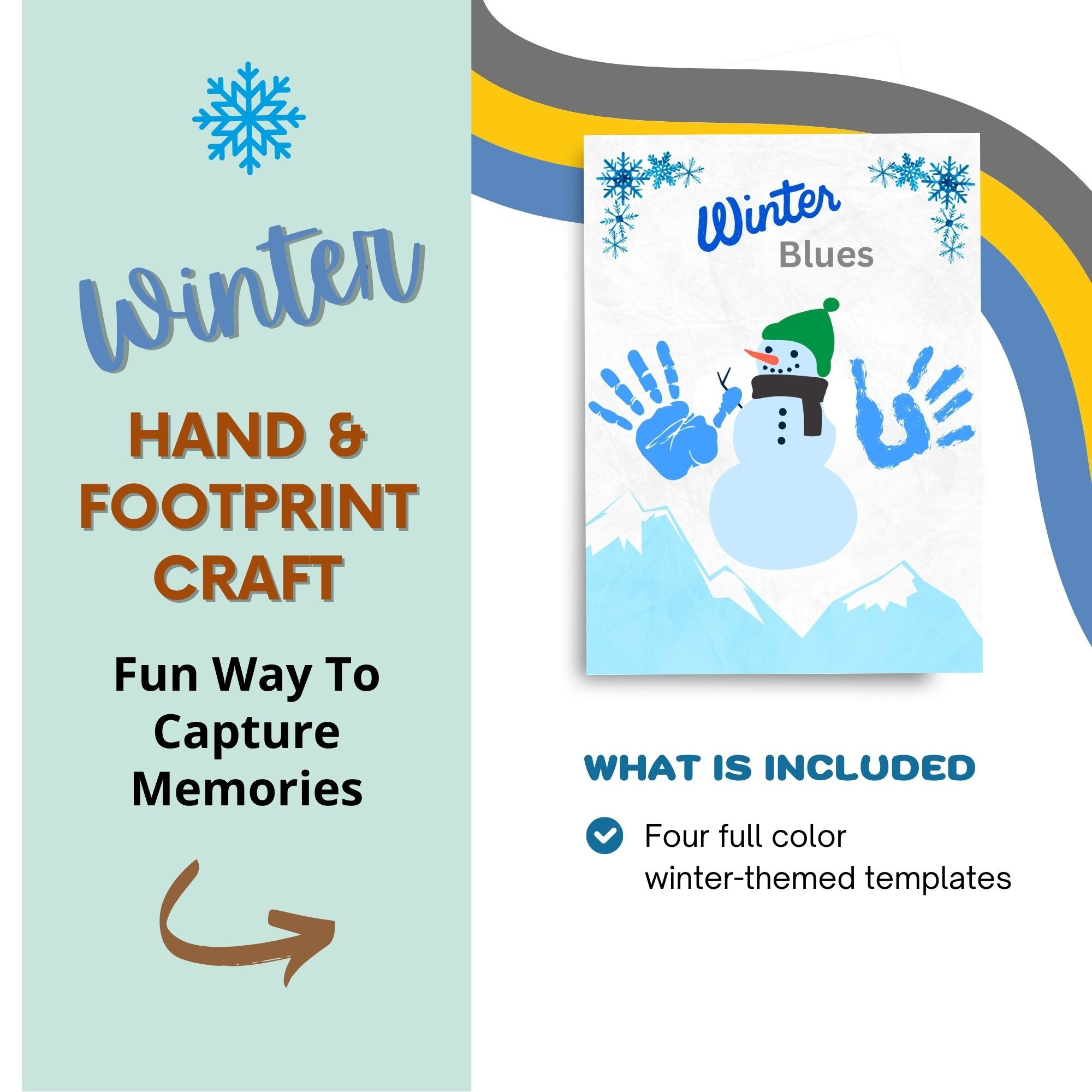 Printable Winter Handprint Art / DIY Craft / Digital Download /keepsake ...