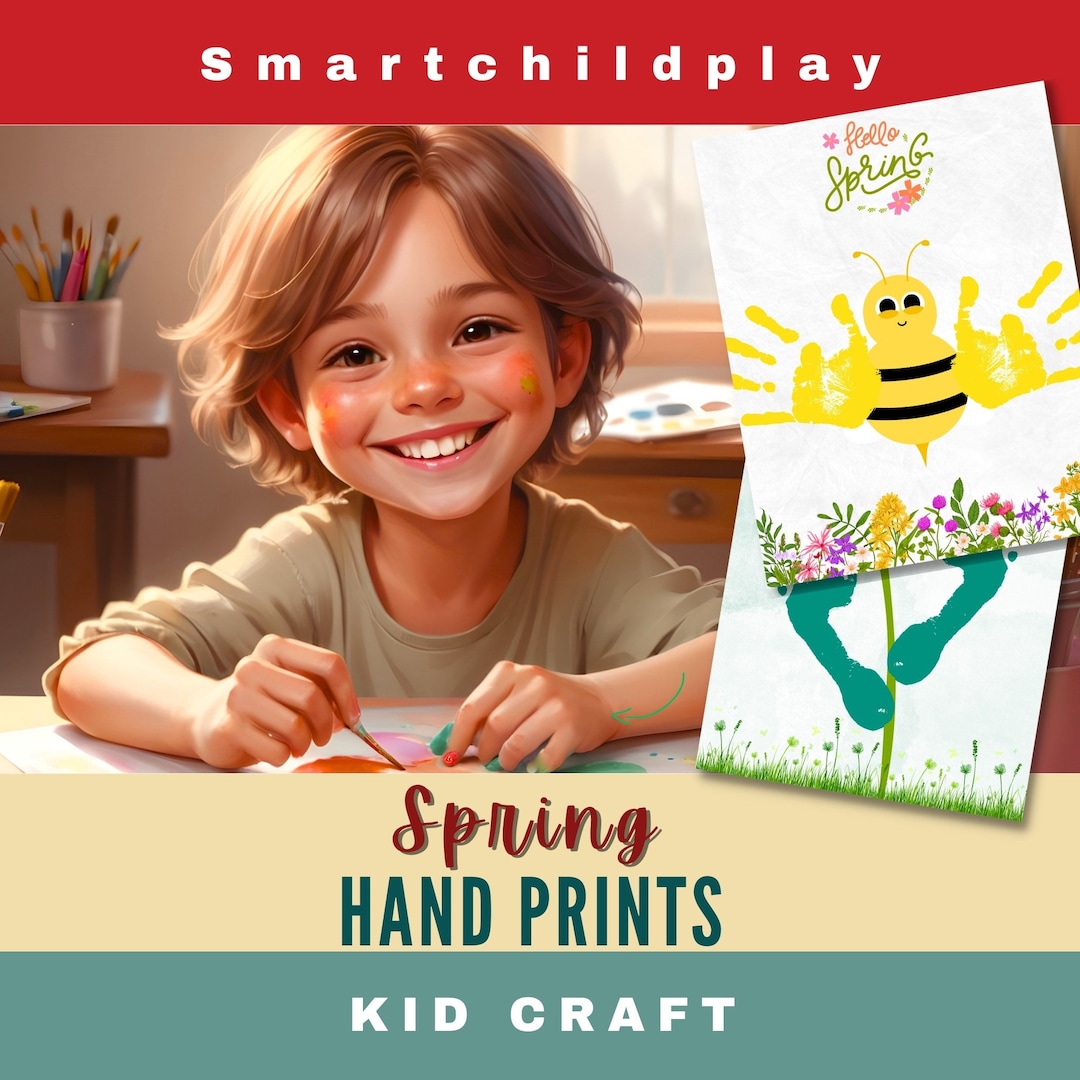 Spring Handprint Art / Printable DIY Craft / Digital Download /keepsake ...