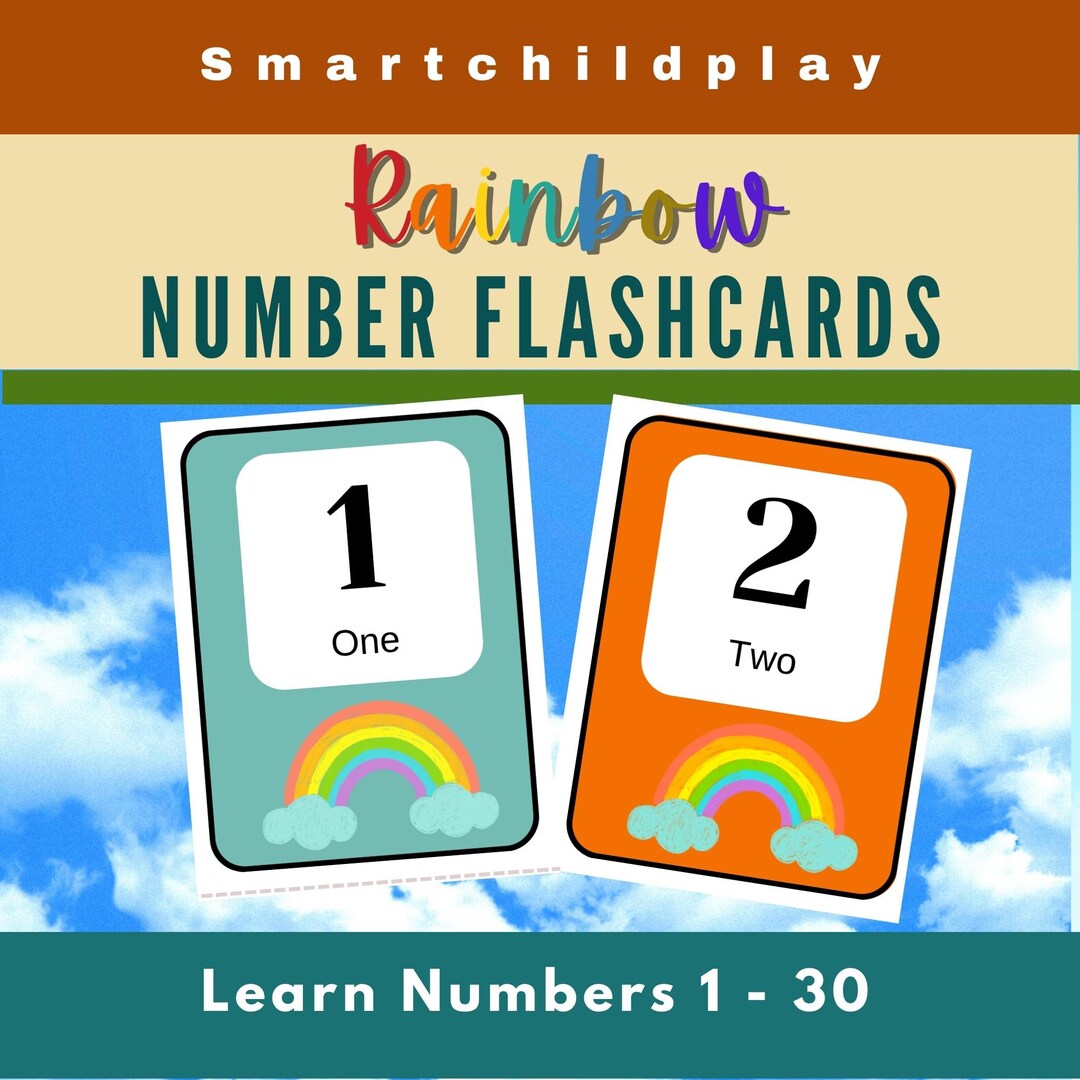 Tarjetas didácticas de números arco iris / PreK Kindergarten ...