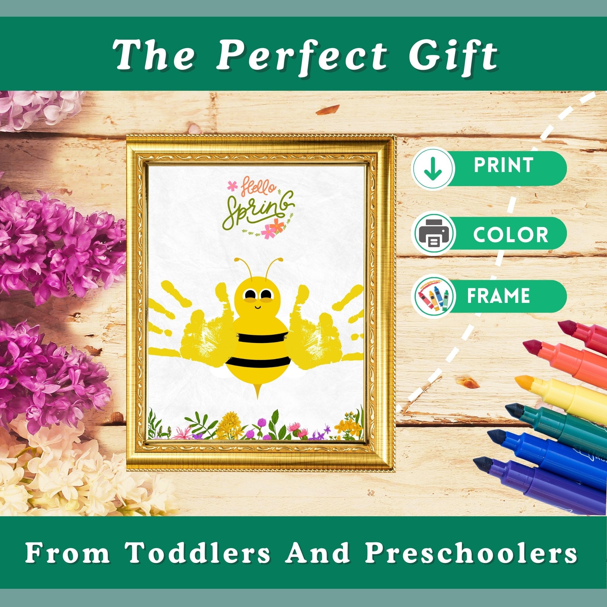 Printable Spring Handprint Art / DIY Craft / Digital Download /keepsake ...