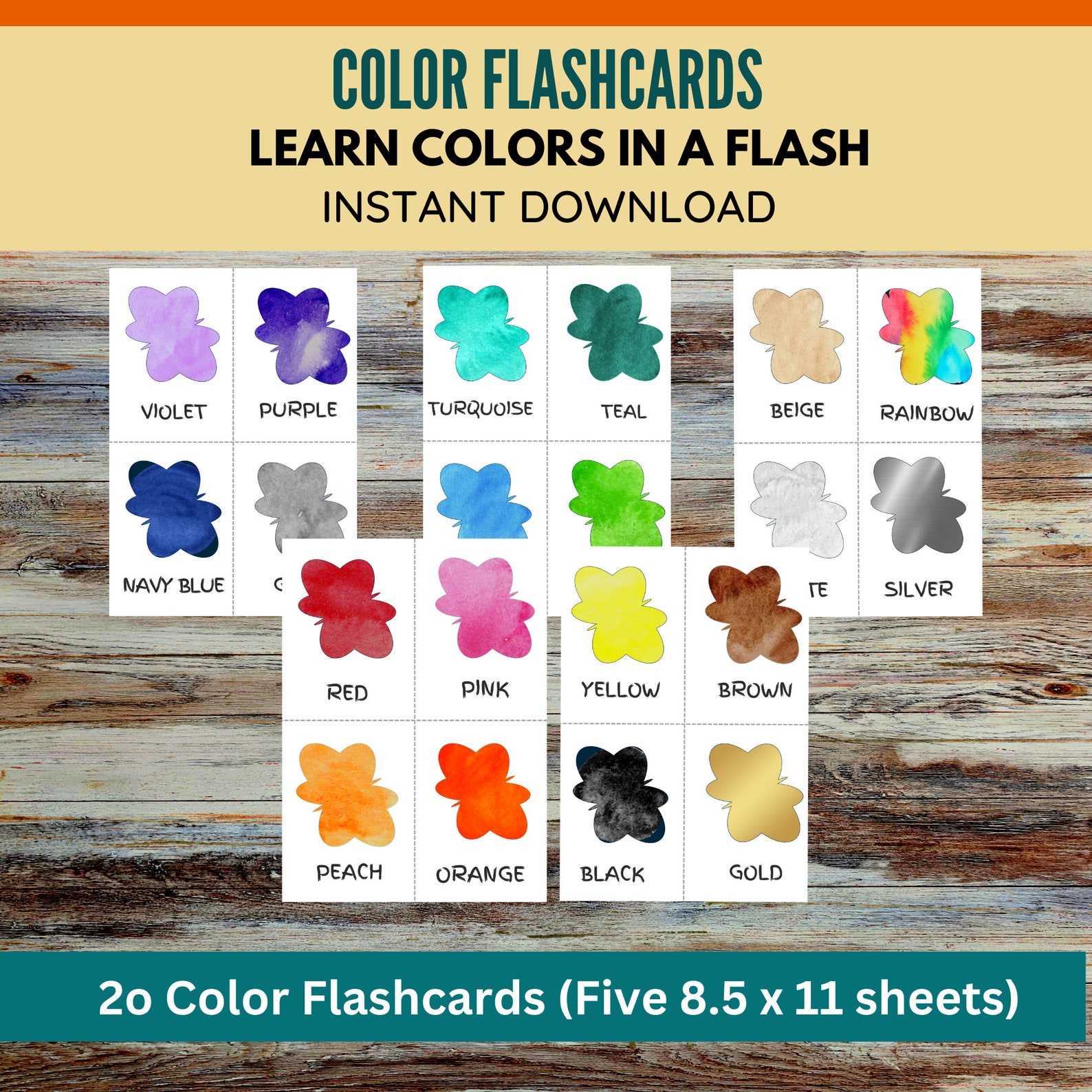 ABC and Color Flashcards for Toddlers / Preschool Printable ...