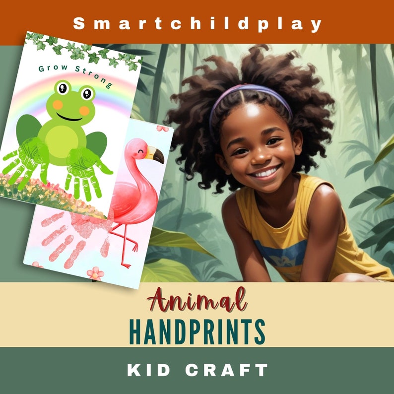 Printable Animal Handprint Art / DIY Craft / Digital Download /keepsake ...