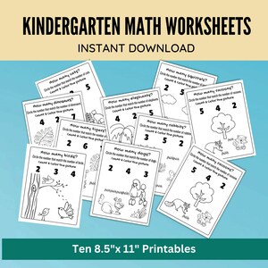 Kindergarten Animal Math Worksheets How Many Educational Printable ...