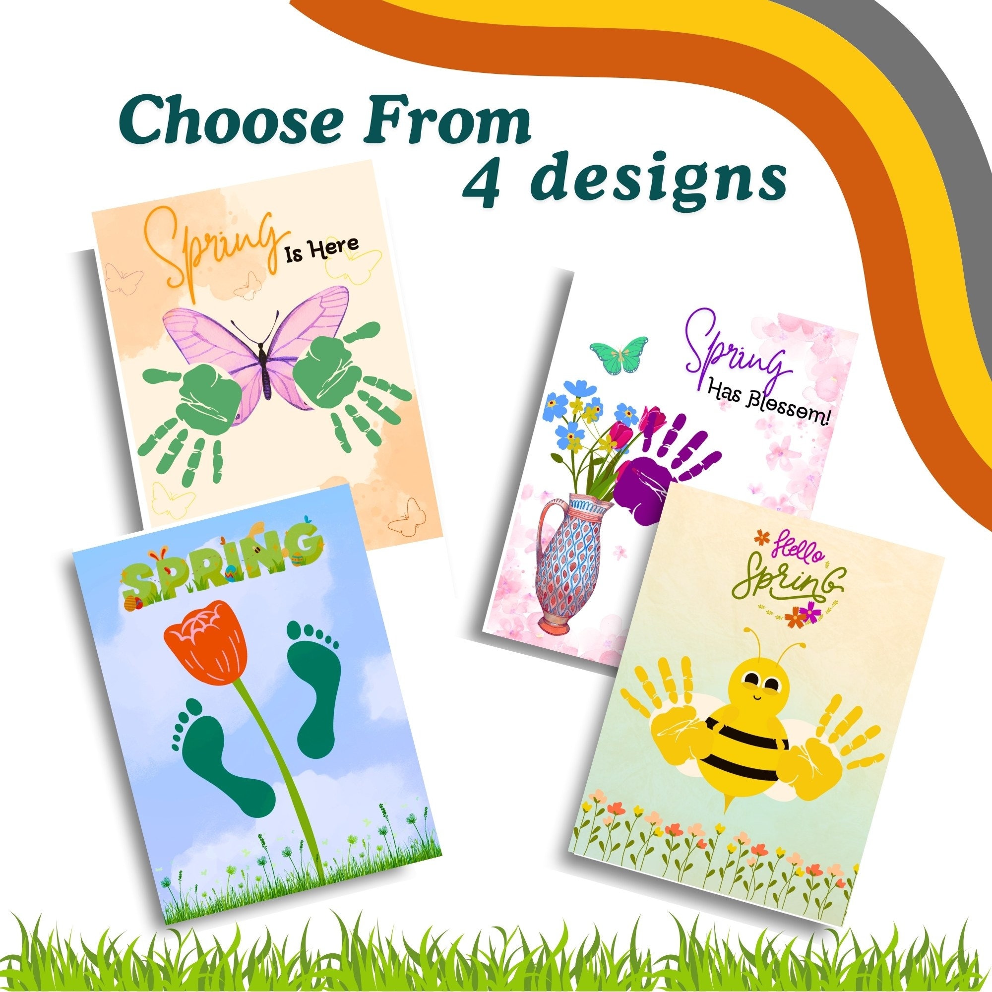 Printable Spring Handprint Art / DIY Craft / Digital Download /keepsake ...