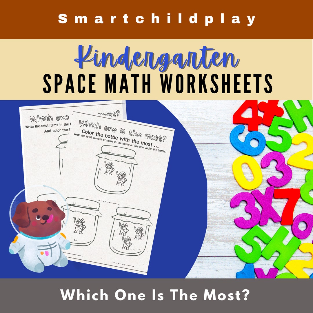 Kindergarten Space Math Worksheets - Which is Most? | Educational ...
