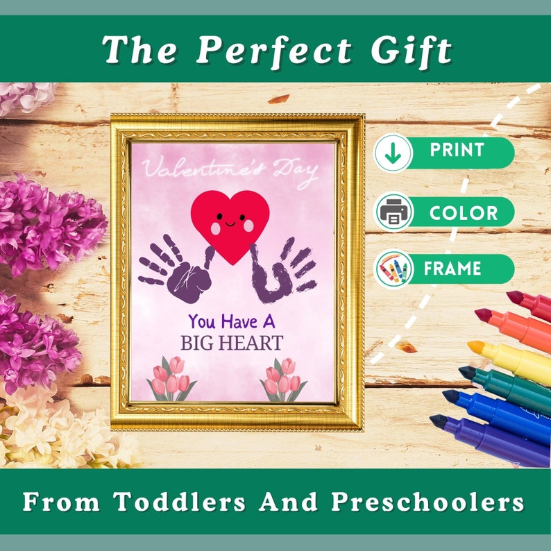 Printable Valentine Handprint Art / DIY Craft / Digital Download ...