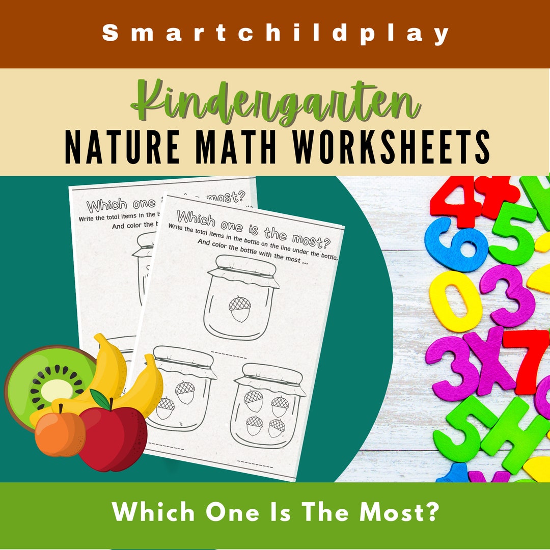 Kindergarten Nature Math Worksheets - Which is Most? | Educational ...