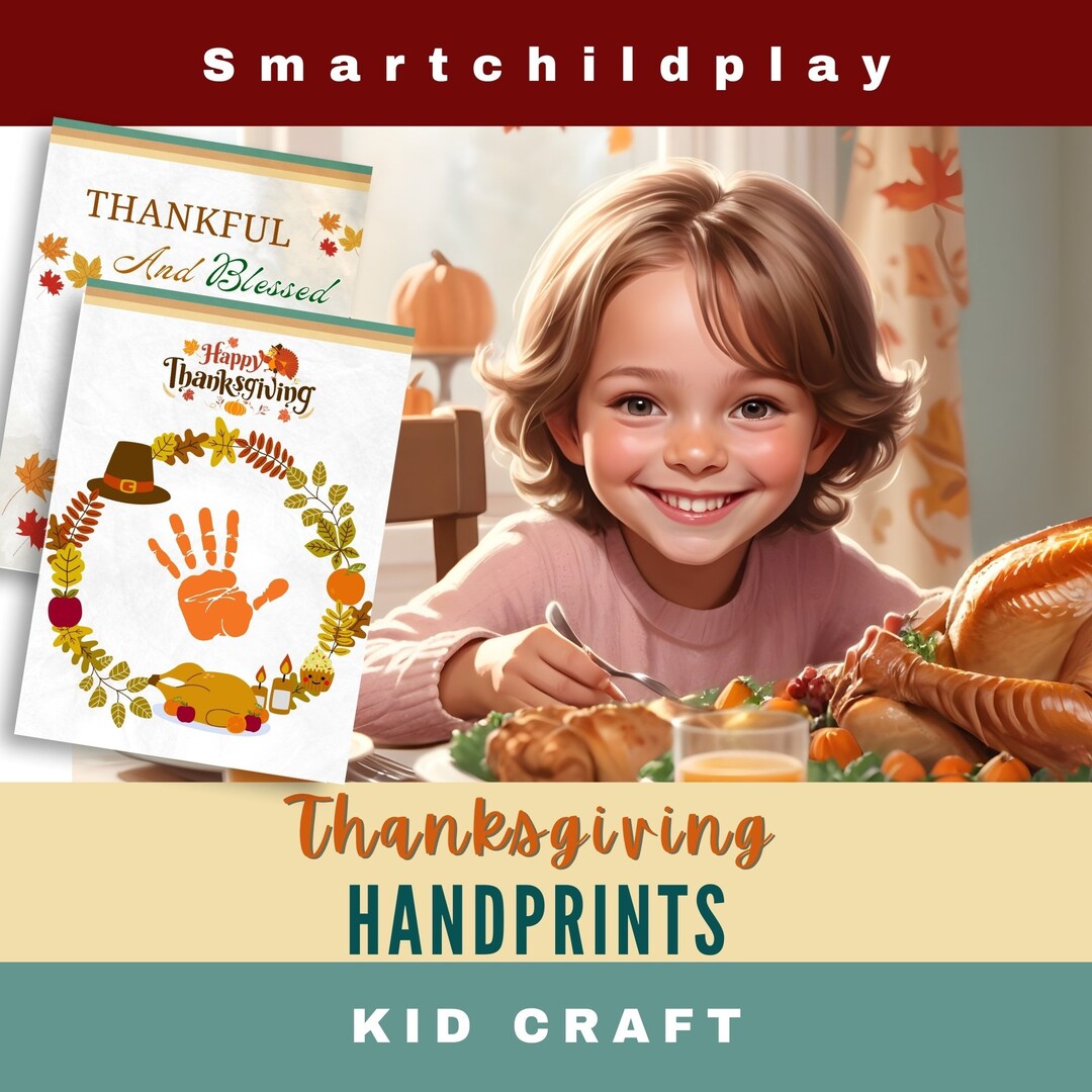 Printable Thanksgiving Handprint Art / DIY Craft / Digital Download ...