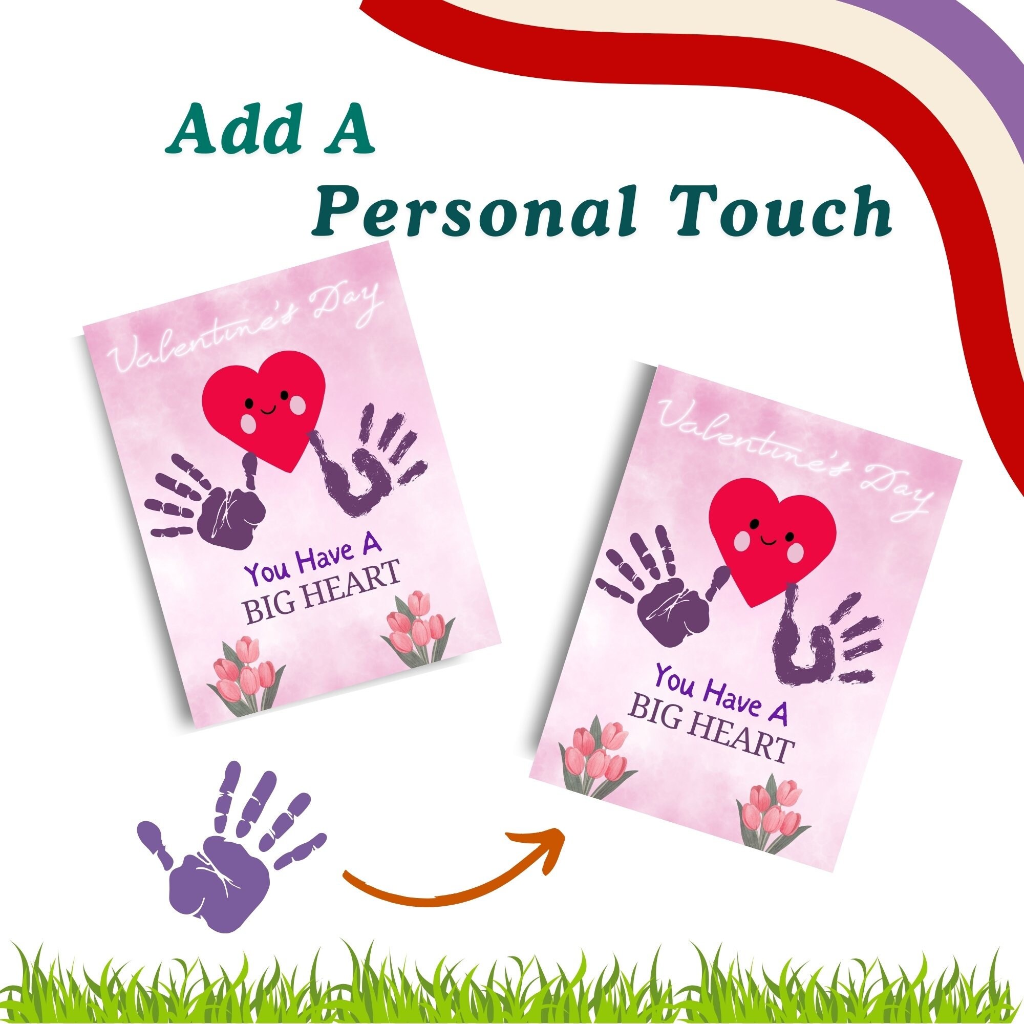 Printable Valentine Handprint Art / DIY Craft / Digital Download ...