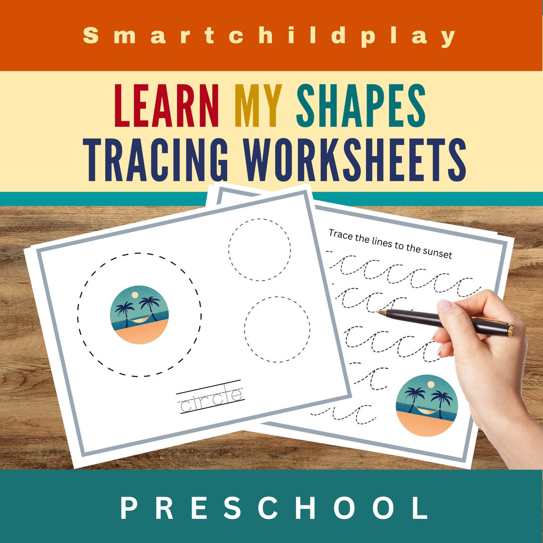 Line and Shape Tracing Worksheets Prek Kindergarten Printable ...
