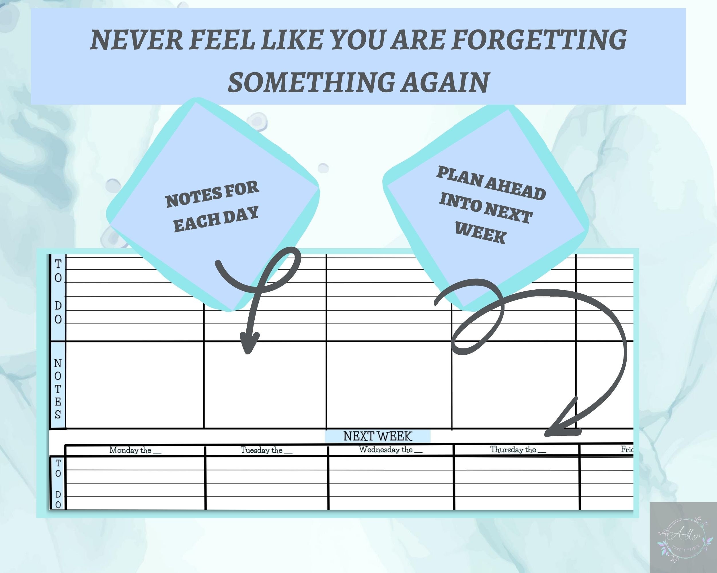 Printable Weekly Schedule & to Do List With Notes and Next Week ...