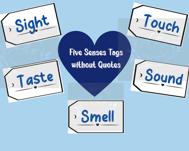 5 Senses Gift Tags & Cards. Five Senses Instant Download - Etsy Australia