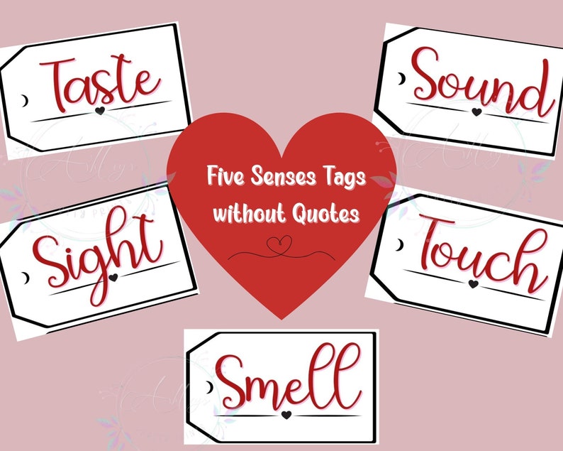 5 Senses Gift Tags & Cards. Five Senses Instant Download Printable. for ...