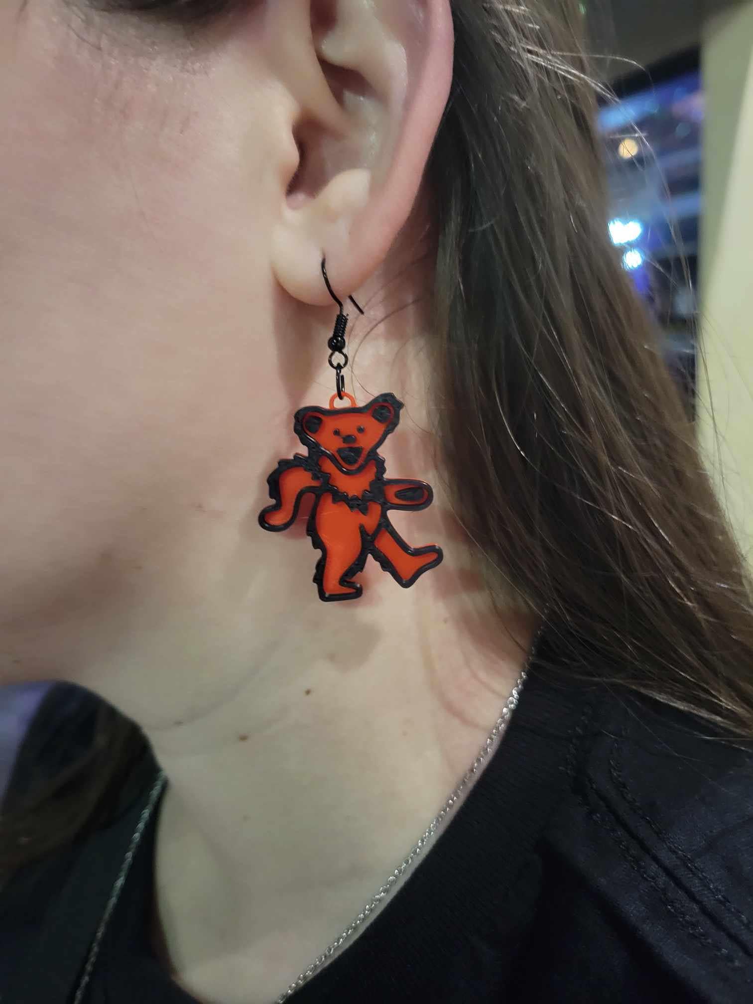 Grateful Dead Dancing Bear Earring Set 1blue 1red - Etsy