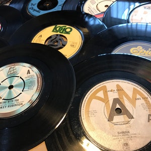 10 X Vintage Vinyl 7 Inch Records for Arts and Crafts, DIY Projects. 7 ...