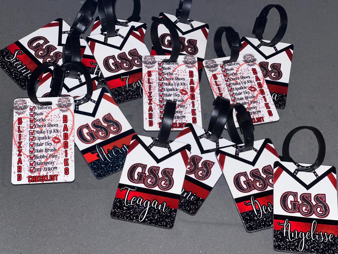 Personalized Cheer Bag Tag – Custom Team Checklist - Etsy