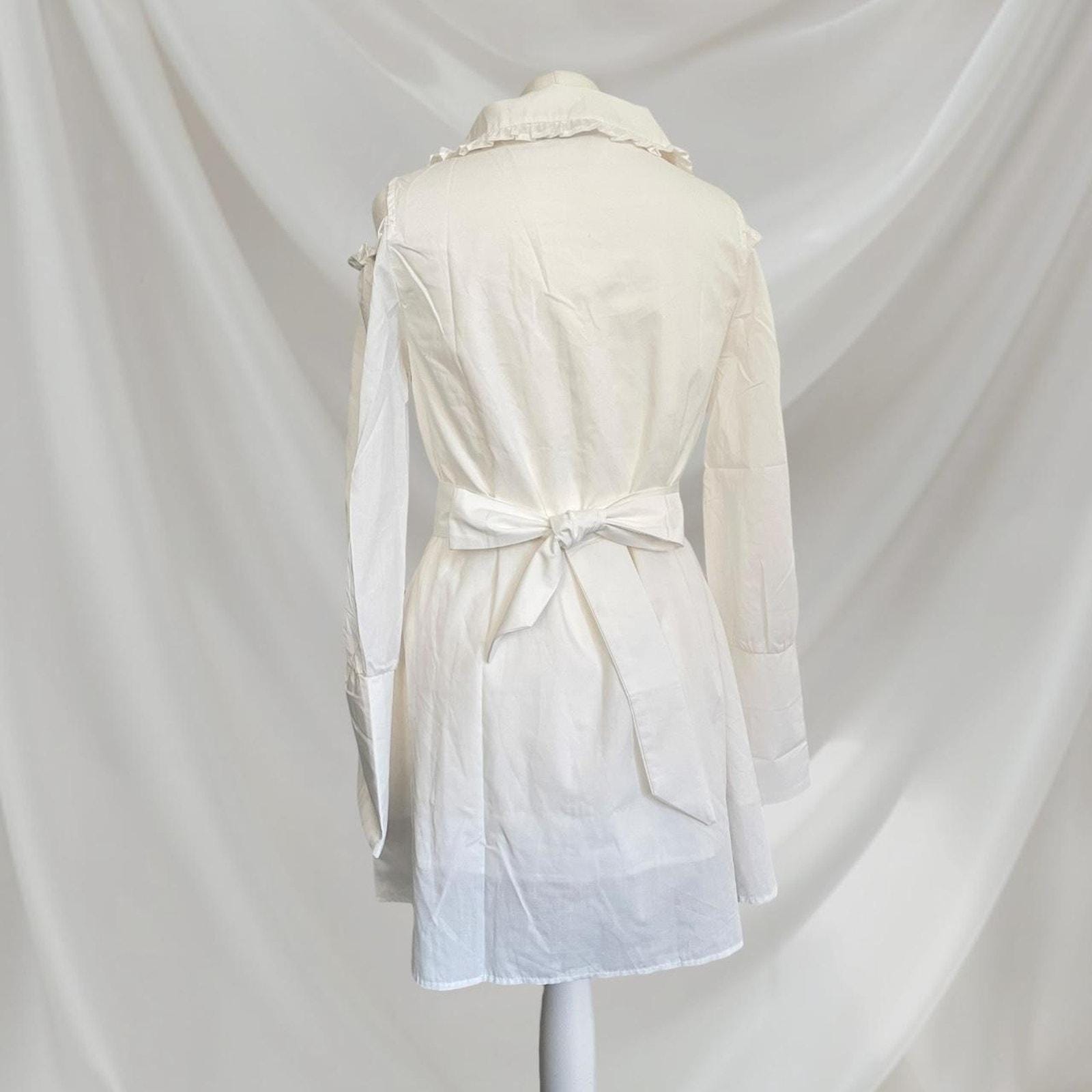 Rare Ank Rouge White Ribbon Tie Dress With a Matching Waist Belt in ...