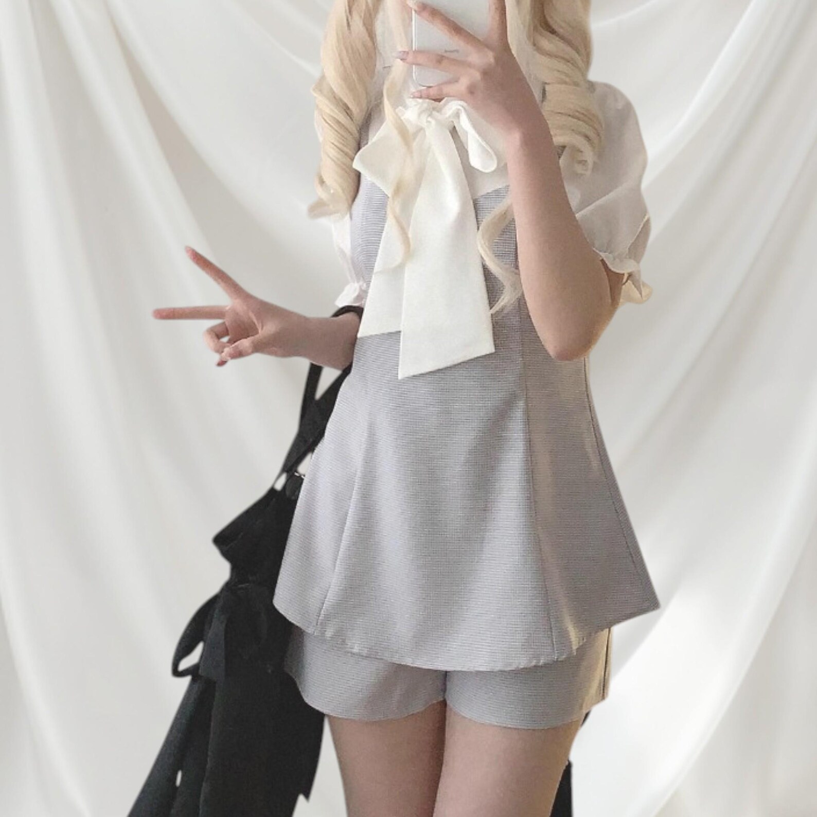 Jirai Kei Two-piece Set: White Bow, Light Purple Jfashion - Etsy