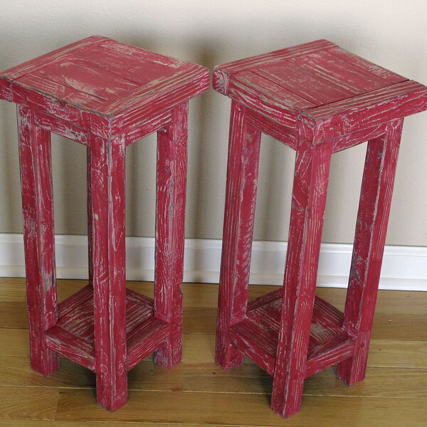 Red Side Table - Etsy