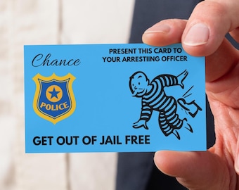 Get Out of Jail Free Card, Funny Gag Gift Wallet Card - Etsy