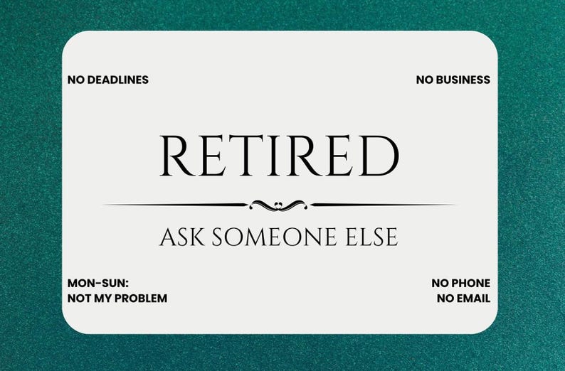 Custom Retired Business Card for Retiree - Etsy