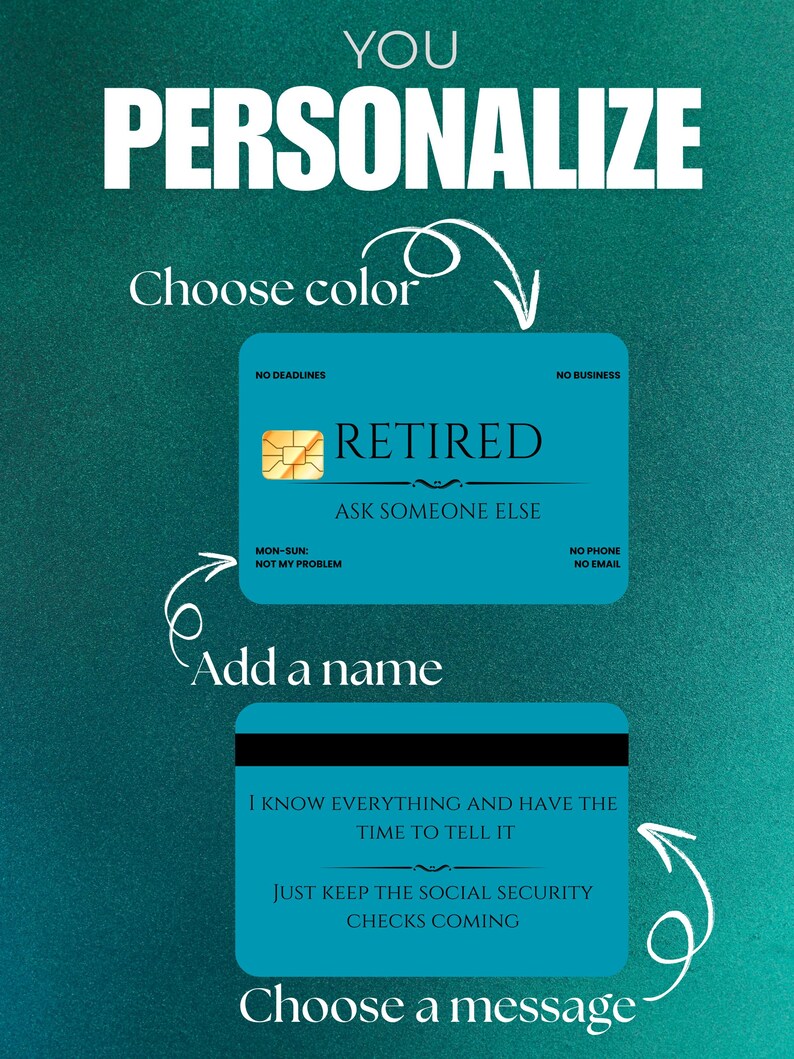 Custom Retired Business Card for Retiree - Etsy