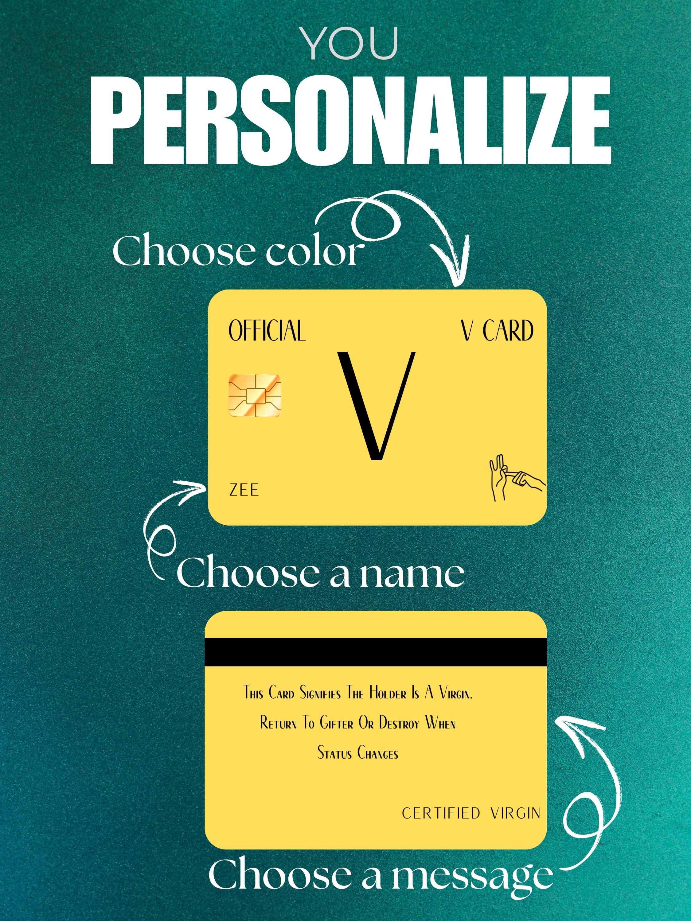 Custom Official V Card Card - Etsy