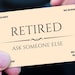Custom Retired Business Card for Retiree - Etsy
