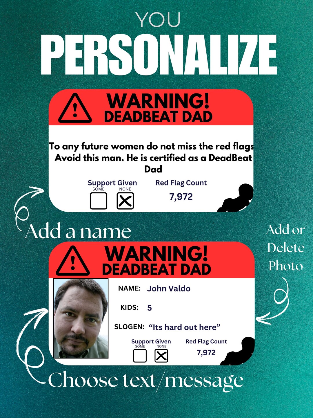 Deadbeat Dad Prank Joke ID - Etsy