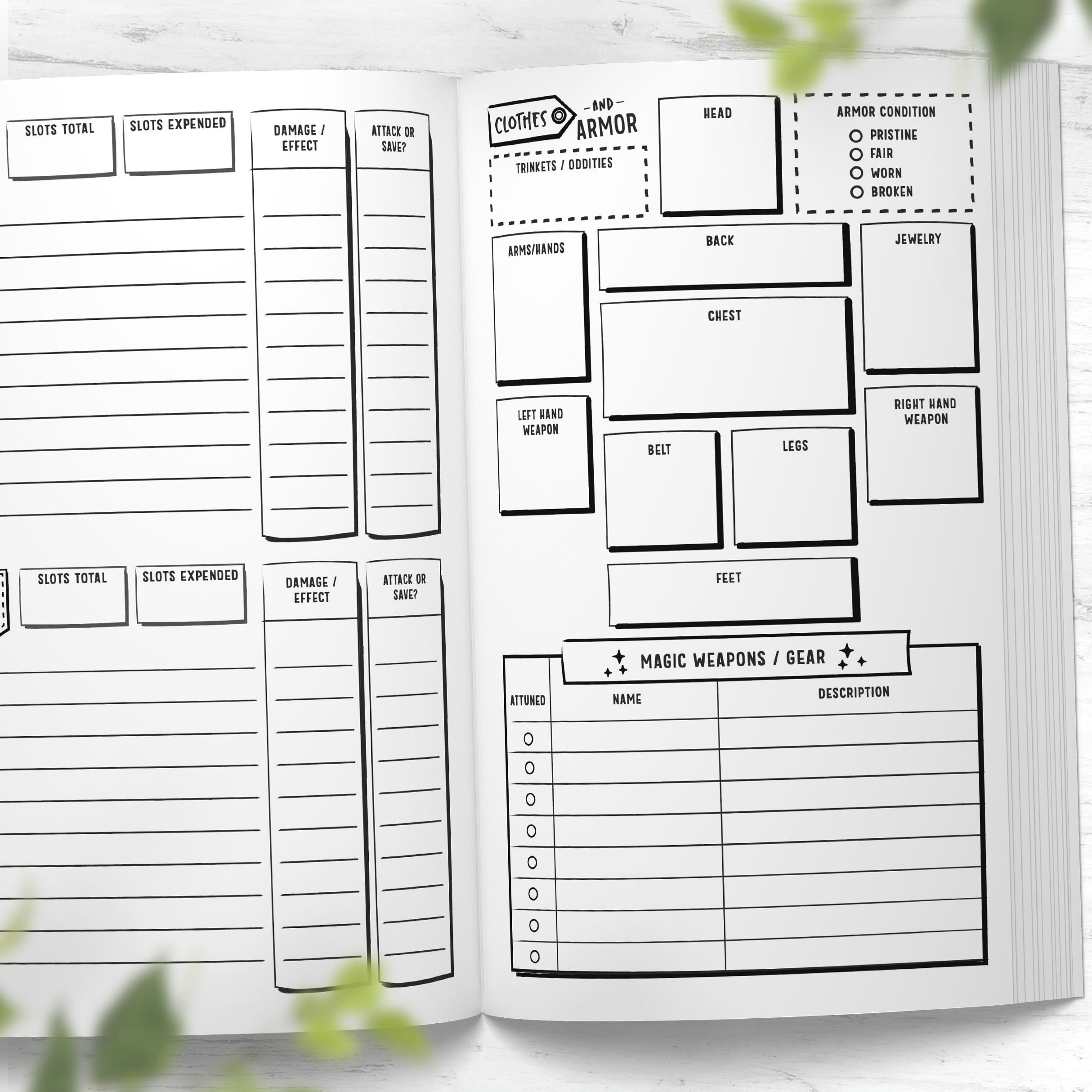 Printable Character Book / Dungeons and Dragons / D&D Notebook / Dnd ...