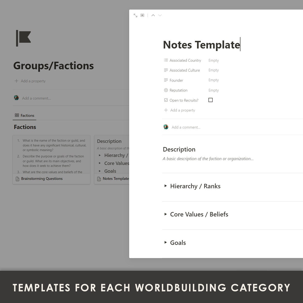 Notion Writing & Worldbuilding Template - Notion Writing Planner ...