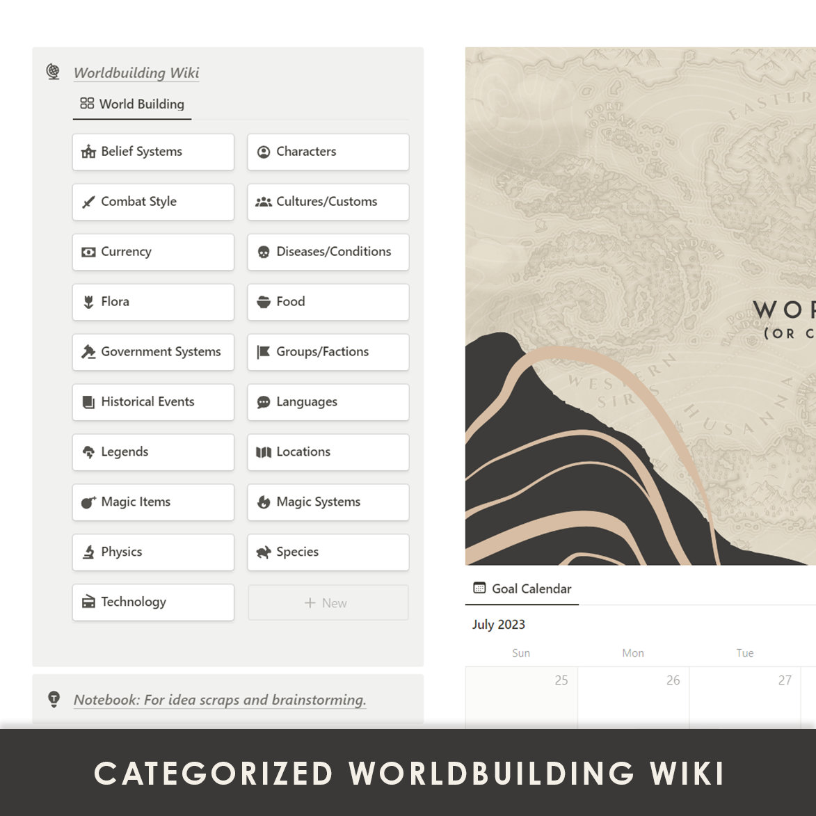 Notion Writing & Worldbuilding Template - Notion Writing Planner ... Notion Writing & Worldbuilding Template - Notion Writing Planner ...