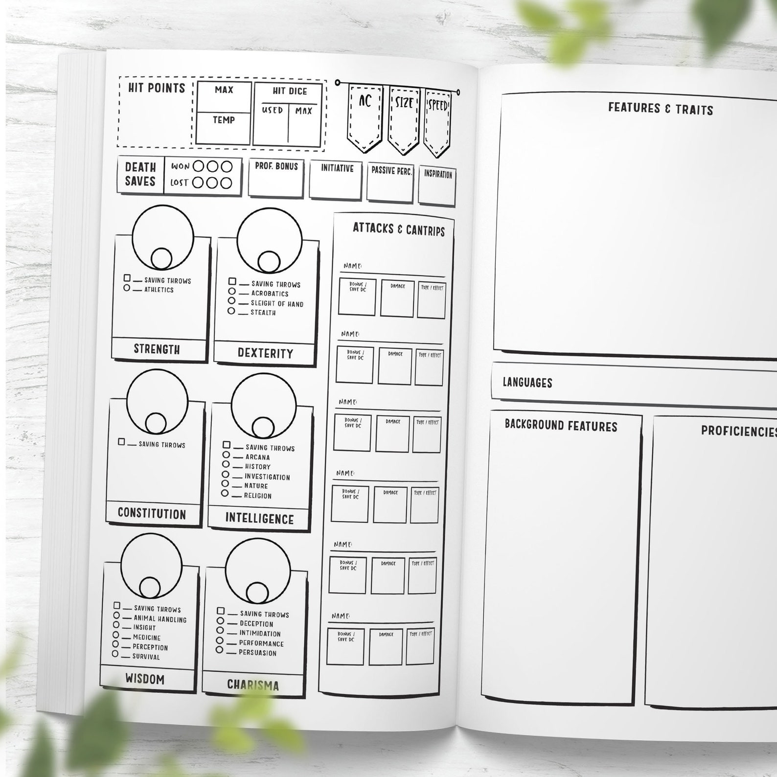 Printable Character Book / Dungeons and Dragons / D&D Notebook / Dnd ...