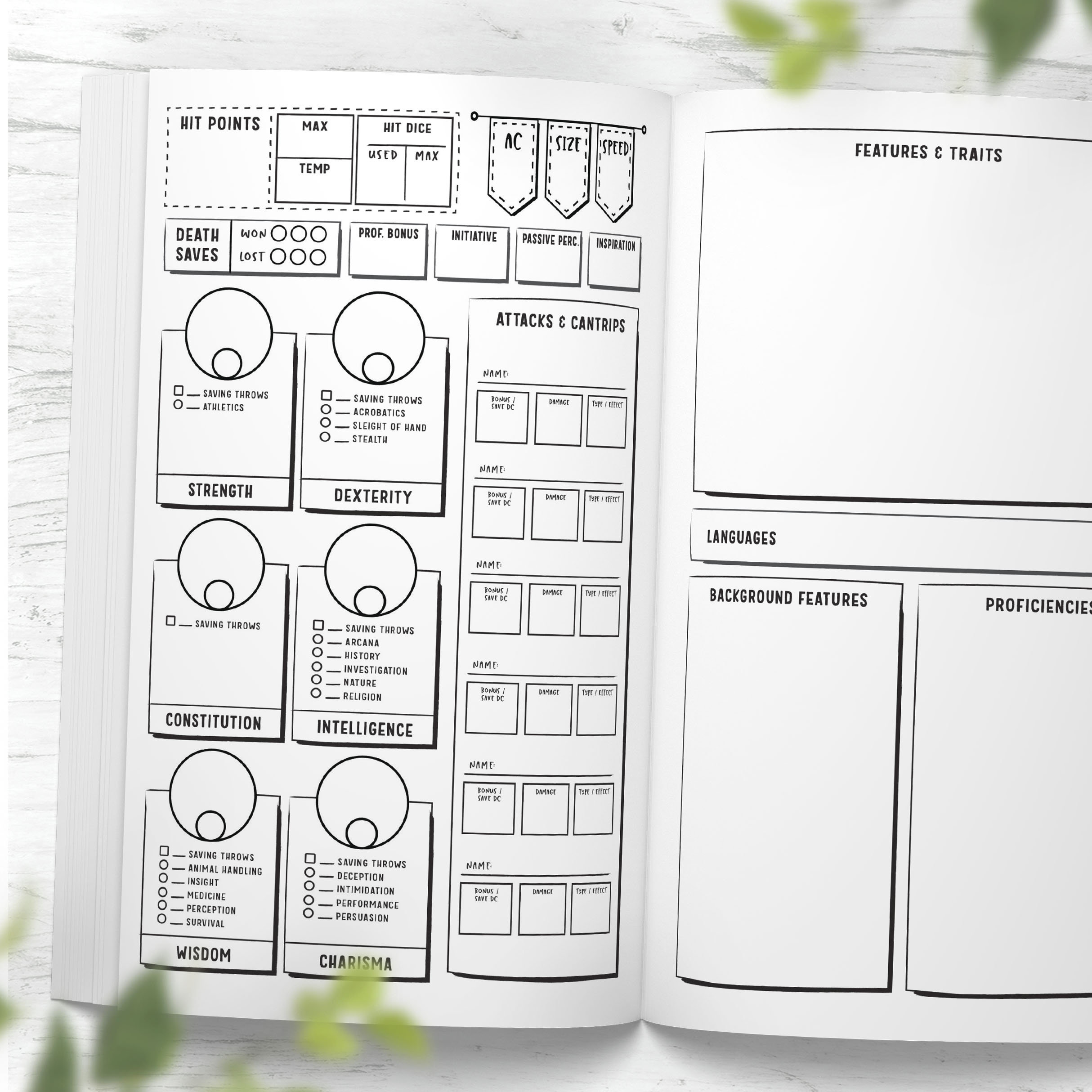 Printable Character Book / Dungeons and Dragons / D&D Notebook / Dnd ...