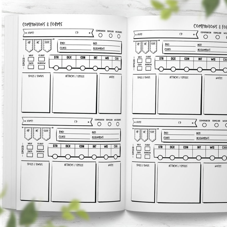 Printable Character Book / Dungeons and Dragons / D&D Notebook / Dnd ...