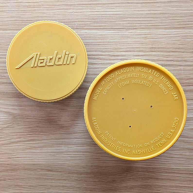 Vintage Aladdin Insulated Thermo Jar, Cream & Ochre Yellow, Mid-century ...