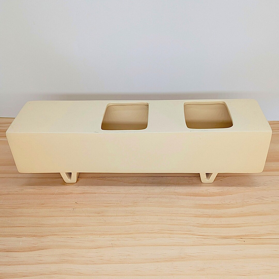 Mid Century Modern Geometric Ceramic Planter W/ Angular Feet ...