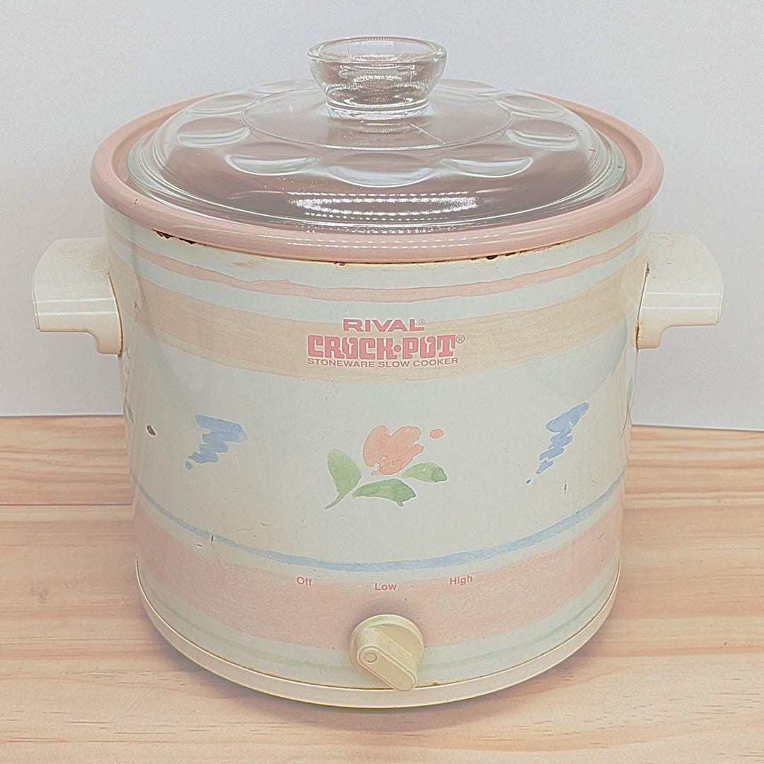 Vintage Rival Crock-pot 3.5 Quart Floral Botanical Design Slow Cooker ...